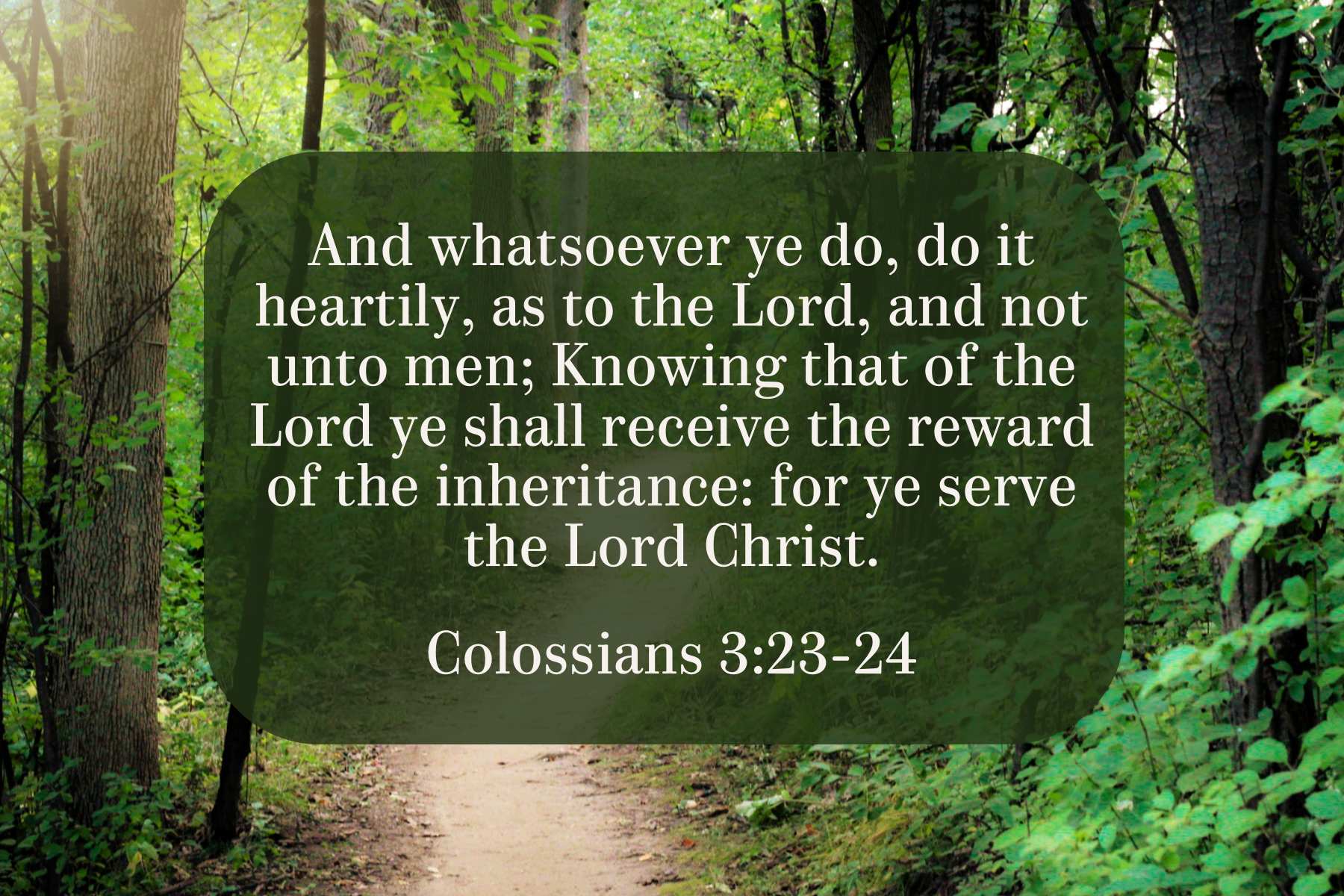 As Unto the Lord and Not to Men – Growing 4 Life